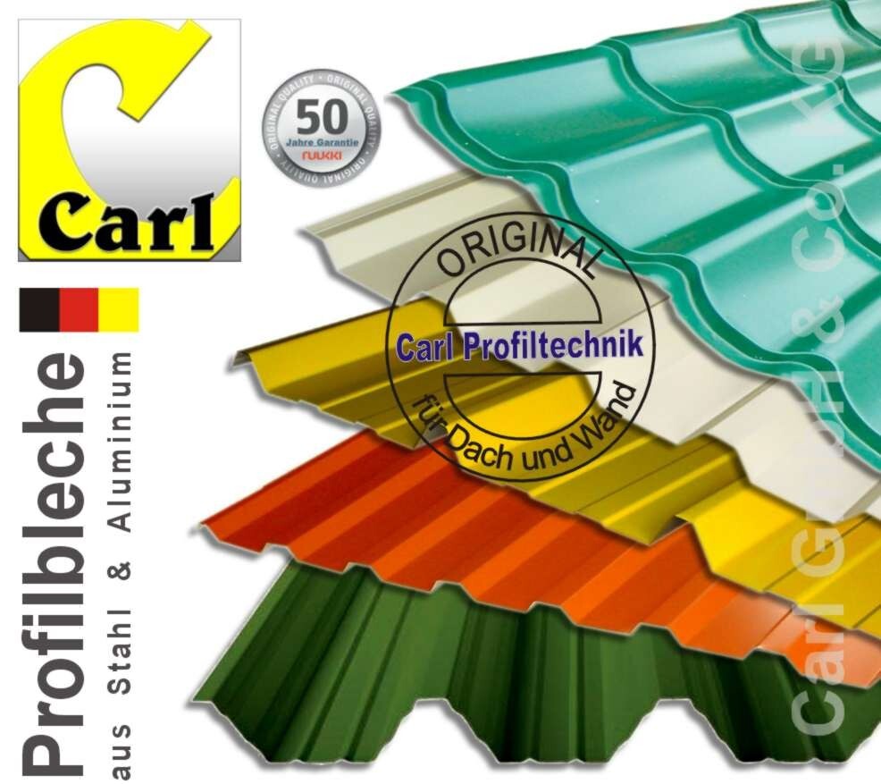 Trapezbleche, Profilbleche, Dachbleche, Fassadenbleche, Ral 7016, 3009 ...