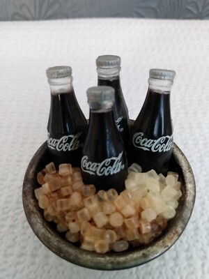 Vintage Miniature Coca Cola 4 Mini Bottles on Ice 1997 | eBay