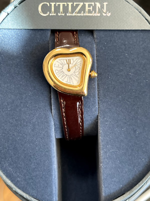 Yves Saint Laurent YSL 40th Heart Shaped Gold Watch Quartz Brown ...