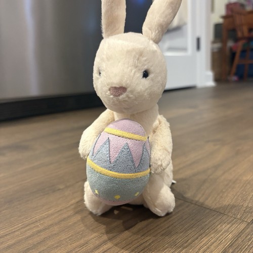 Jellycat Bobbi Cream Bunny Rabbit with Pastel Easter Egg Plush Stuffed ...