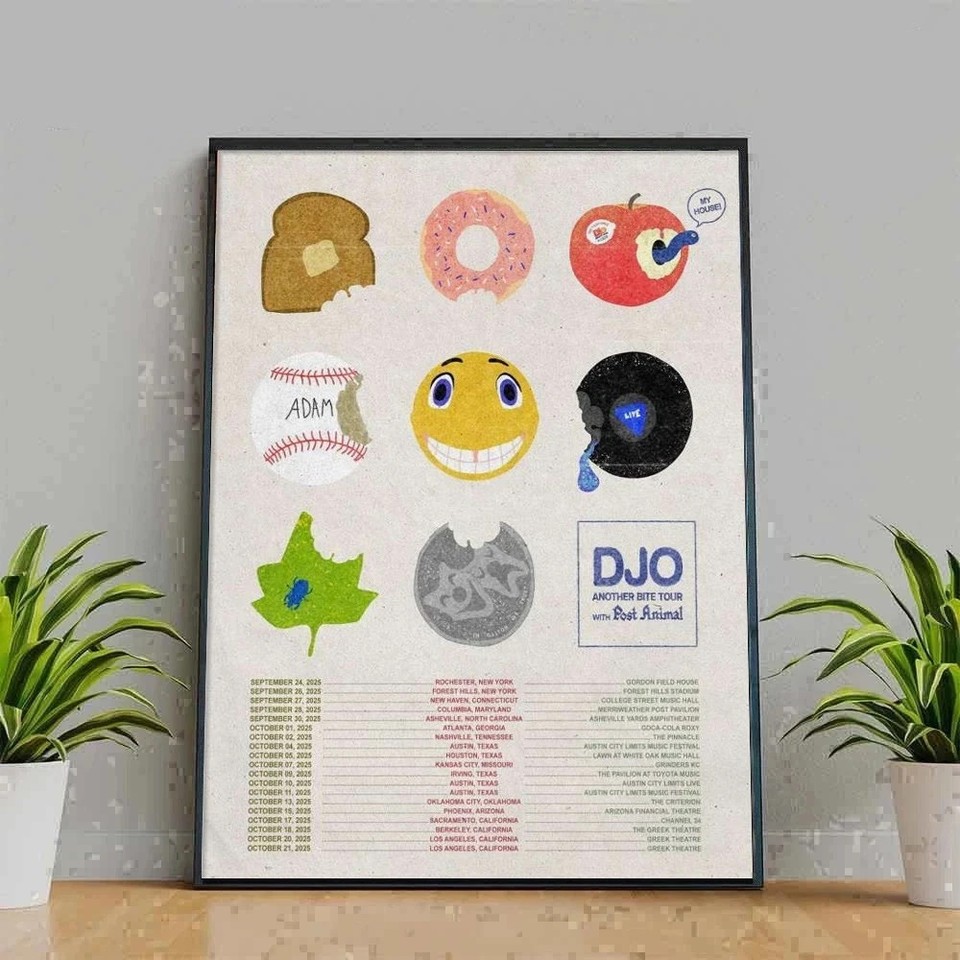DJO & Post Animal 2025 Another Bite Tour Poster | eBay