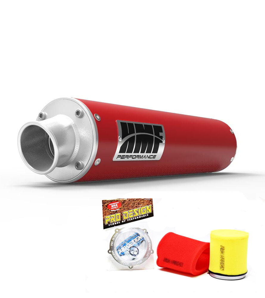 HMF Performance Slip On Exhaust Muffler Candy Red Pro Design Foam ...