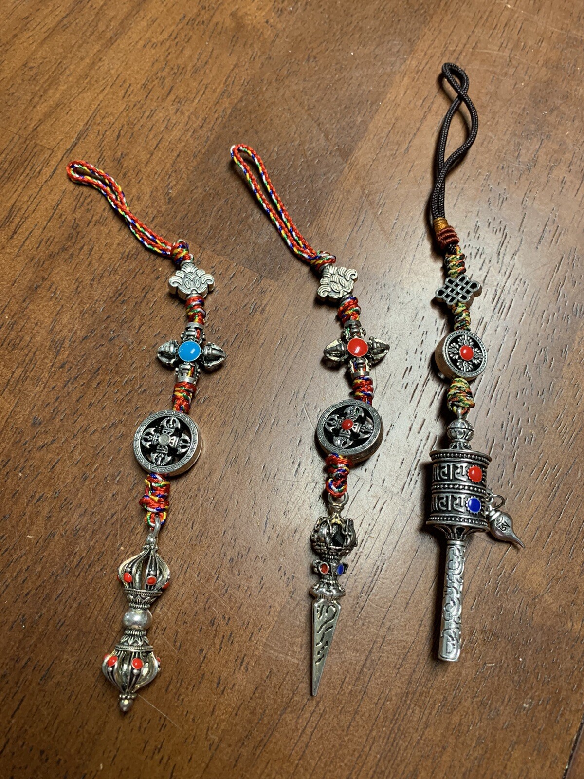 Tibetan Prayer Wheel & Protection Key Chain Car Rear … - Gem