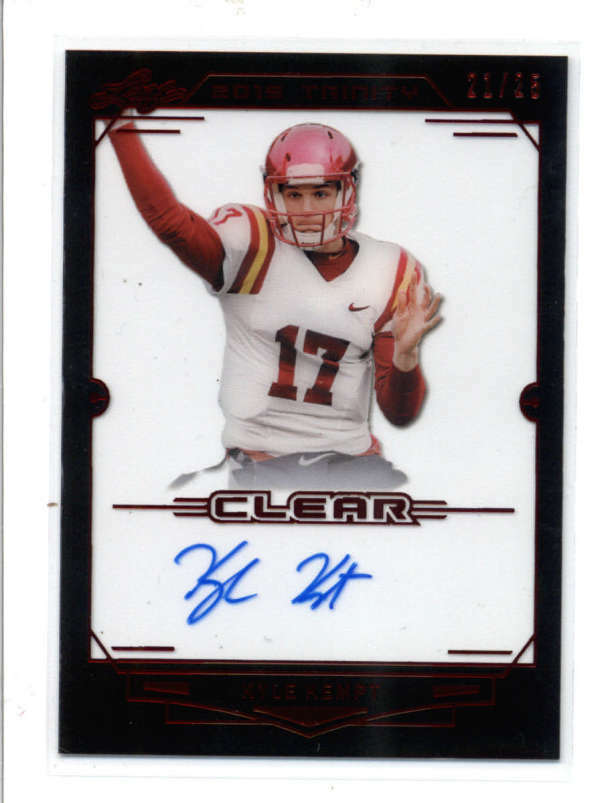 KYLE KEMPT 2019 LEAF TRINITY CLEAR RED ROOKIE AUTOGRAPH AUTO #21/25 ...