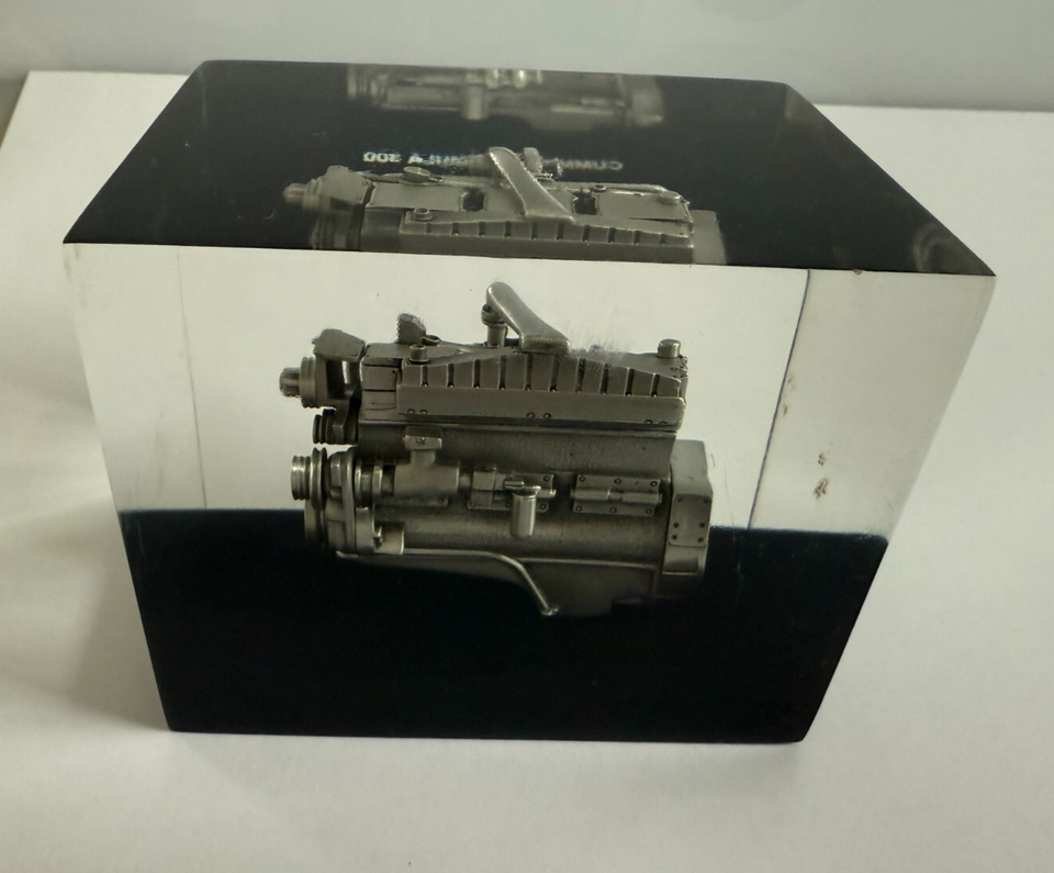 Vintage Lucite Cummins Formula 300 Diesel Engine Paperweight Salesman ...