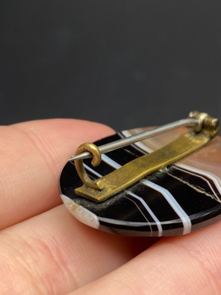 Antique Victorian Faceted Banded Agate Brooch, 9.42 Grams | eBay UK