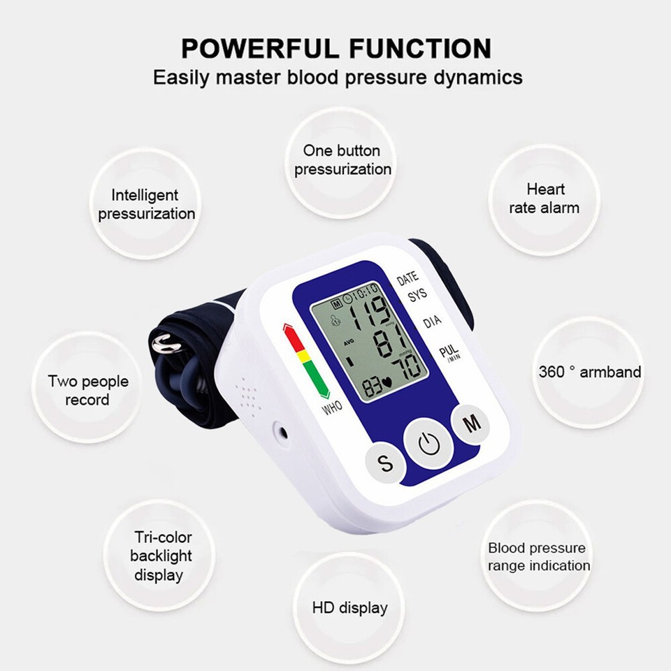 Digital BP Monitor Battery Operated/USB Plug In Sphygmomanometer for ...