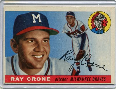 1955 Topps Baseball Card Ray Crone Milwaukee Braves EX-NR -Mint ...