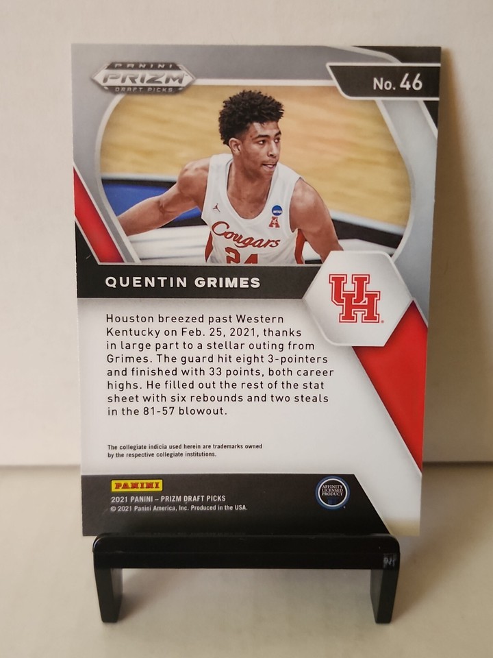 QUENTIN GRIMES ROOKIE 2021 Panini Prizm Draft Card #46 | eBay