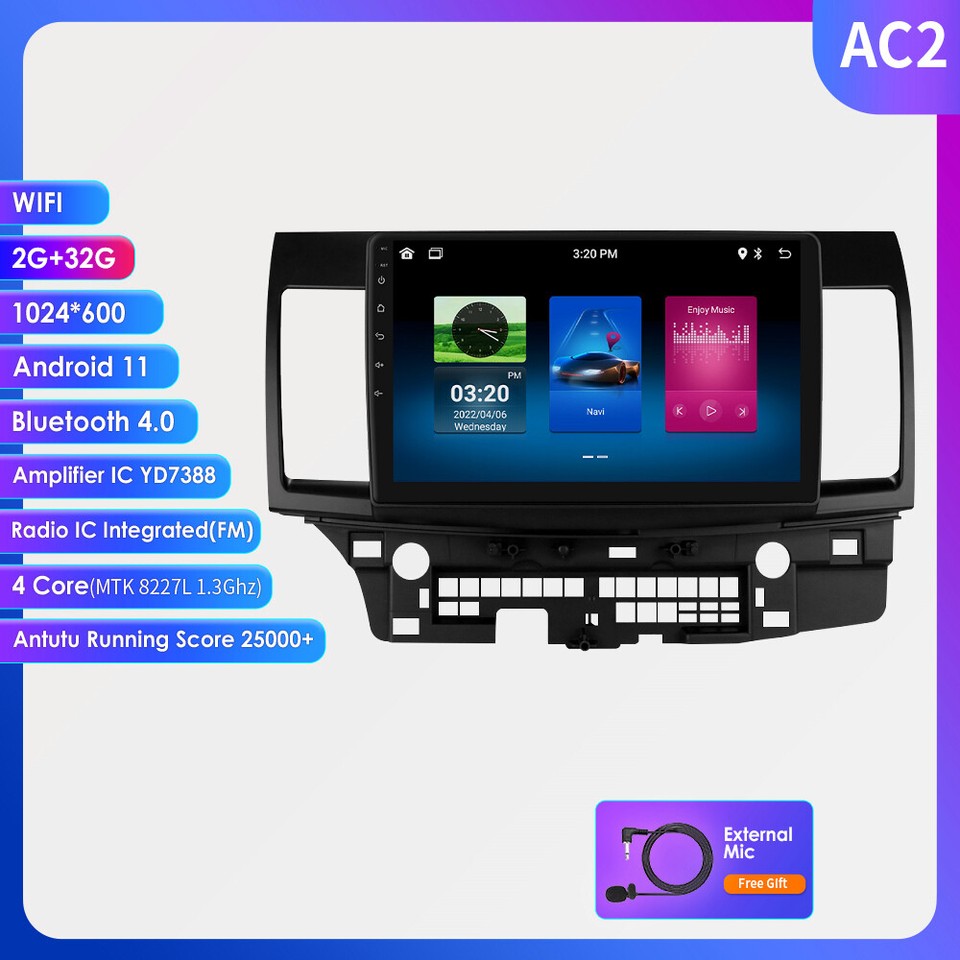 Android 12.0 Car Stereo Radio Player GPS CarPlay For Mitsubishi lancer ...