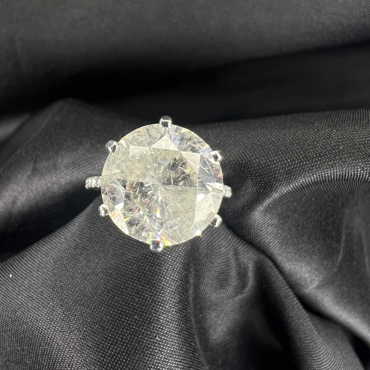 14K WHITE GOLD 5CT FRACTURE FILLED DIAMOND ENGAGEMENT… - Gem