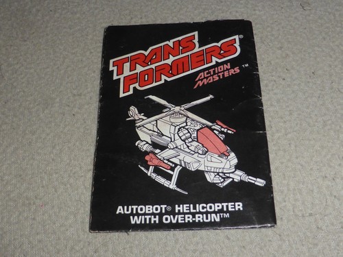 TRANSFORMERS ACTION MASTERS HELICOPTER WITH OVER-RUN INSTRUCTION MANUAL ...