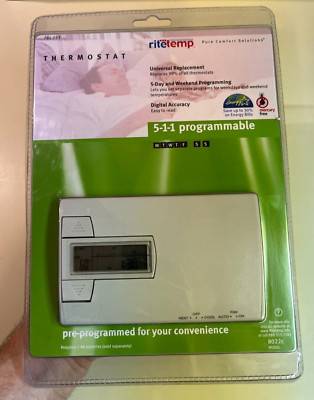 RiteTemp 5-1-1 Programmable Thermostat Model 8022C White 781-733 ...