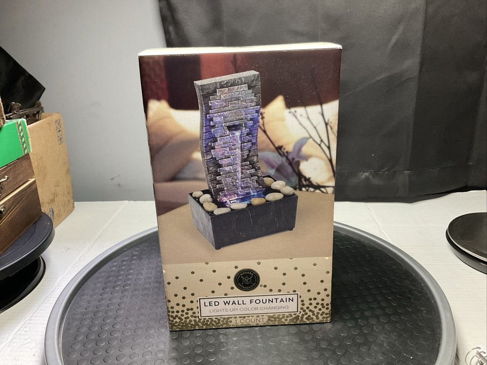 Modern Expressions LED Slate Wall Fountain Color Changing. Tabletop | eBay