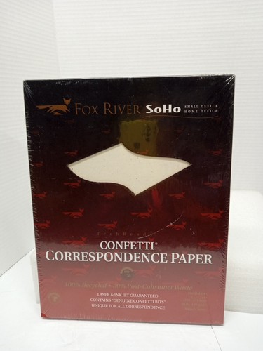 FOX RIVER Soho Confetti Correspondence Paper 100 Sheet Boxes 8 1/2 X 11 ...