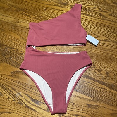 Women’s NWT! Pink Lily Rust Colored One Piece Swimsuit Size S Side ...