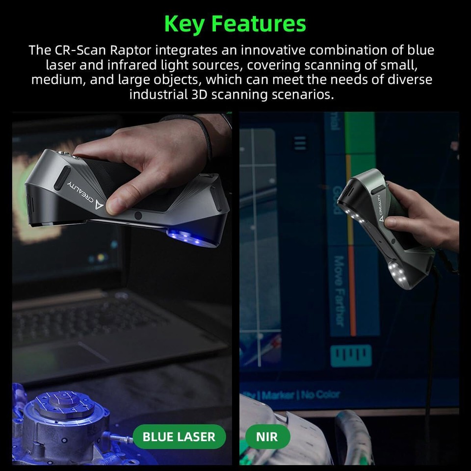 Creality CR-Scan Raptor 3D Scanner 5-2000mm Range Up to 60FPS Scanning ...