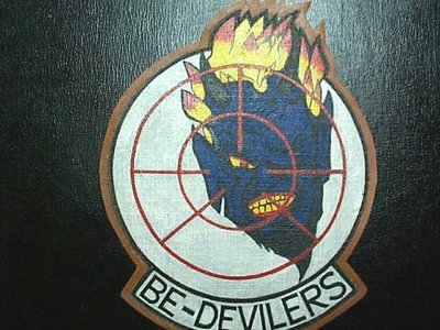 USN US NAVY WWII VF-74 BEDEVILERS LEATHER FLIGHT JACKET SQUADRON PATCH ...