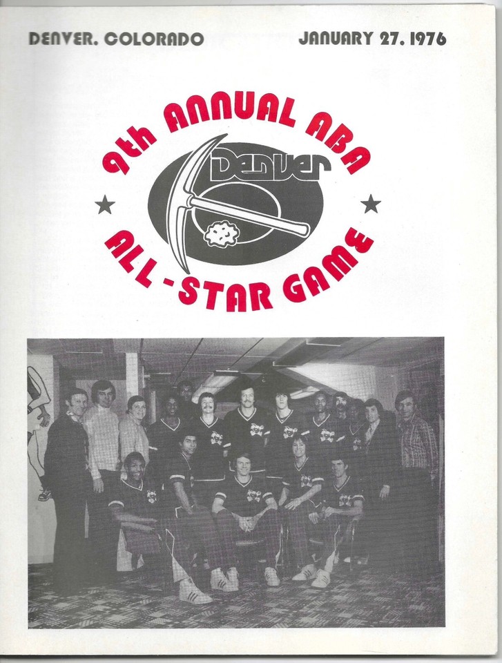 1975-1976 ABA All-Star Game Program vs. DENVER NUGGETS 9th ASG Unscored ...