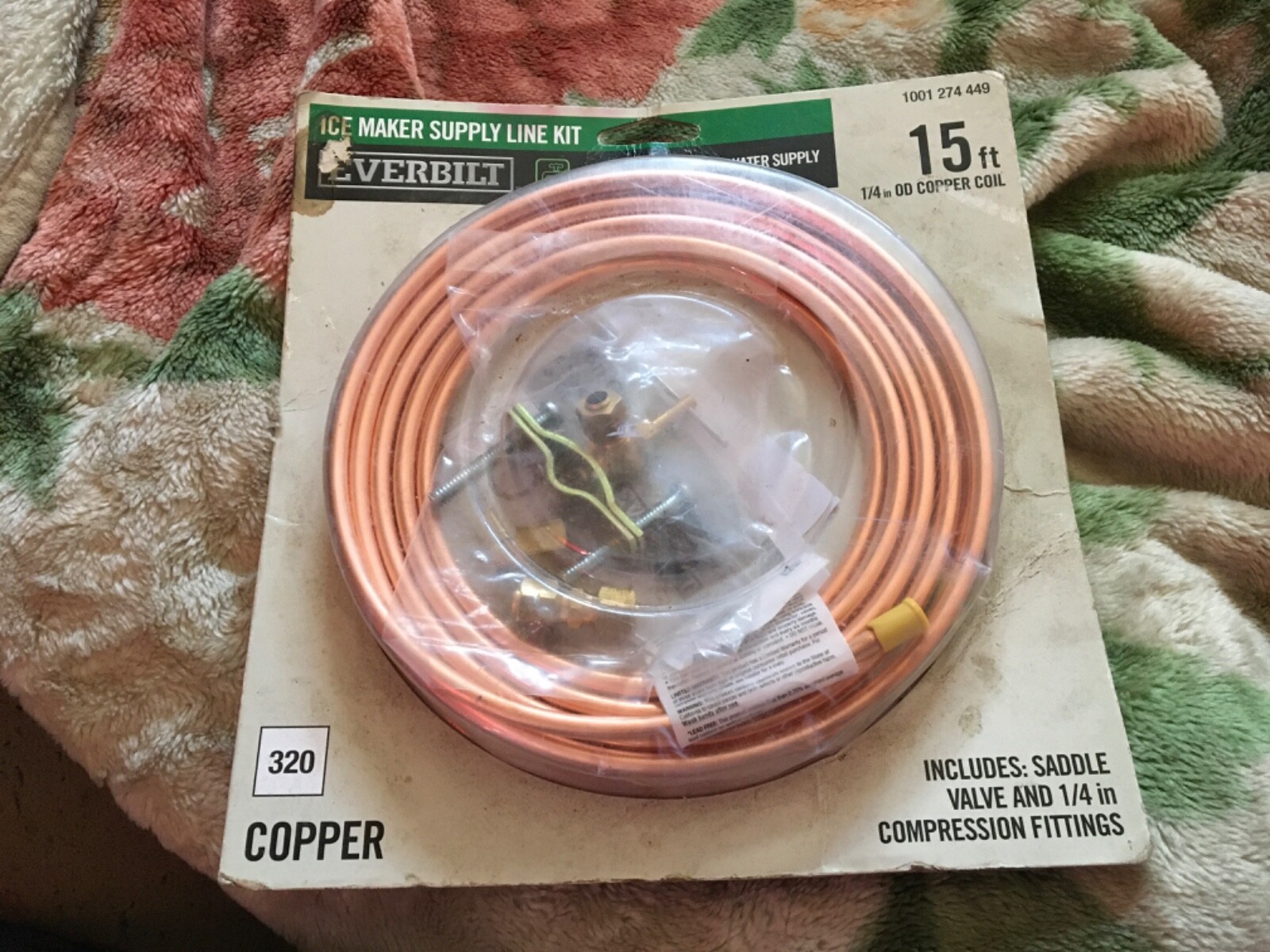NEW Everbilt 1001 274 449 Ice Maker Supply Line Kit 15' 1/4" OD Copper ...