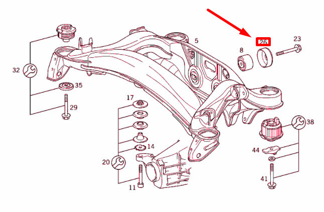 NEW MERCEDES-BENZ SLK R170 REAR SUSPENSION CROSS-MEMBER STOP ...