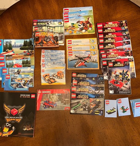 Lego Instruction Manuals; Lot of 35+ with 1 Master Builder Kit 7 Manual ...