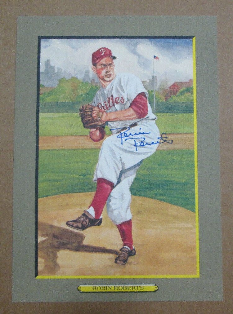 VINTAGE ROBIN ROBERTS AUTOGRAPH SIGNED PEREZ STEELE CARD PHILLIES #ed ...