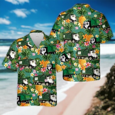 Waste Management Garbage Truck Hawaiian Shirt 3d Summer Hawaiian Beach Shirt | eBay