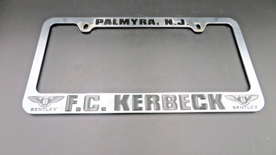 F.C. KERBECK BENTLEY METAL CHROME Dealership License Plate Frame ...