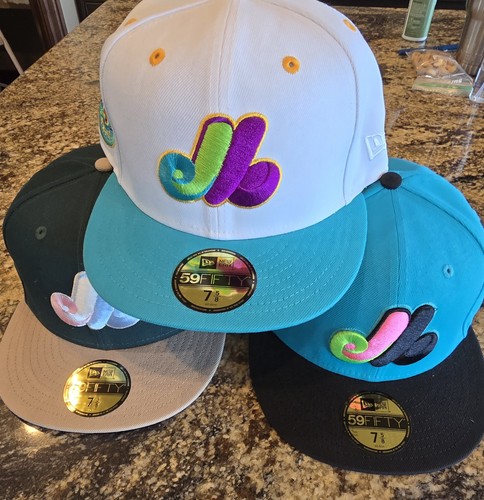Lot Of 3 New Montreal Expos 59fifty Hats New era Size 7 5/8 With ...