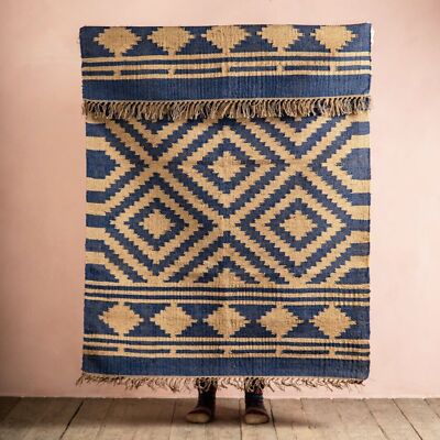 Rectangle Rug Modern Wool Jute Area Hallway Rug Kilim Vintage Accent ...