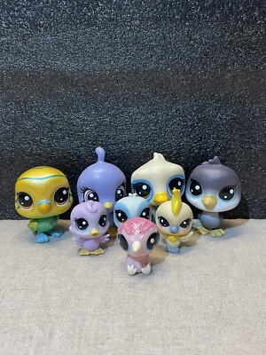 lot of 8 assorted *authentic* LPS birds (4 reg. 4 mini) Littlest Pet ...