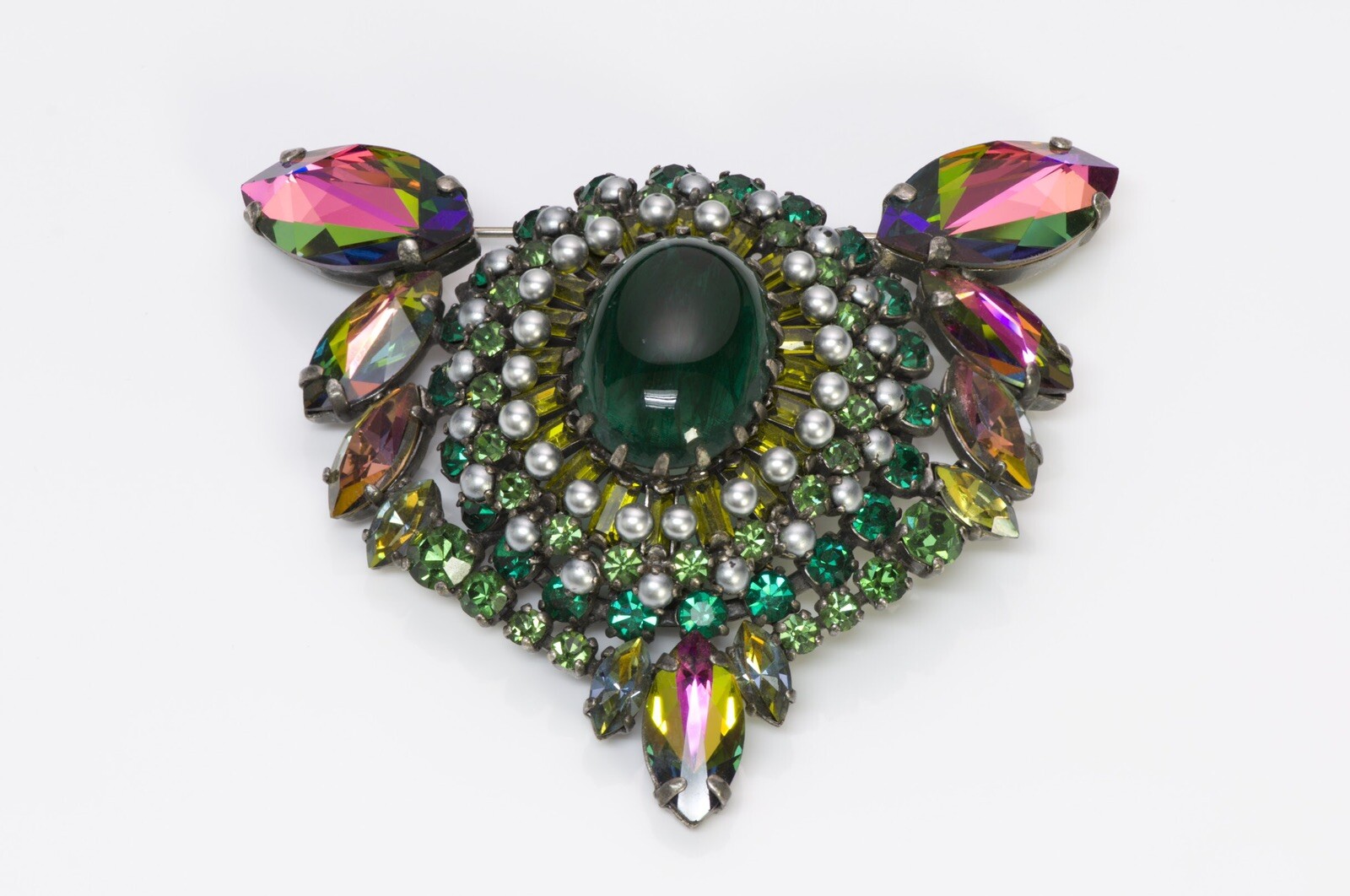 Max Muller Kaufbeuren Iridescent Green Crystal Caboch… - Gem