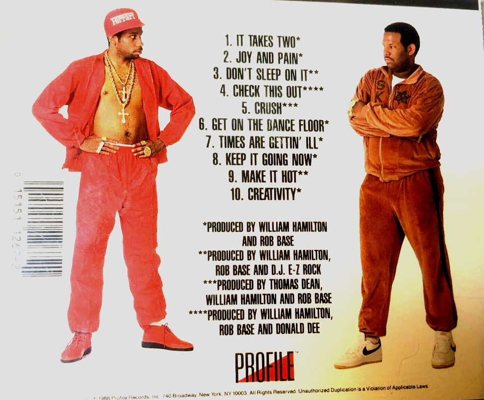 Rob Base & Dj E-Z Rock It Takes Two by Rob Base & DJ E-Z Rock (CD 1988 ...