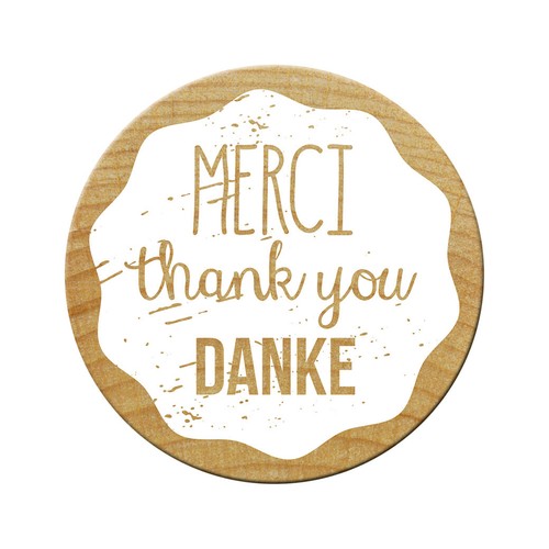 Woodies Holz Stempel, Danke Thank You THX Merci Dankeschön Thanks 4U ...