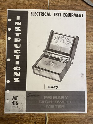 Snap On Tools Mt416 Tach Dwell Meter Instructions | eBay