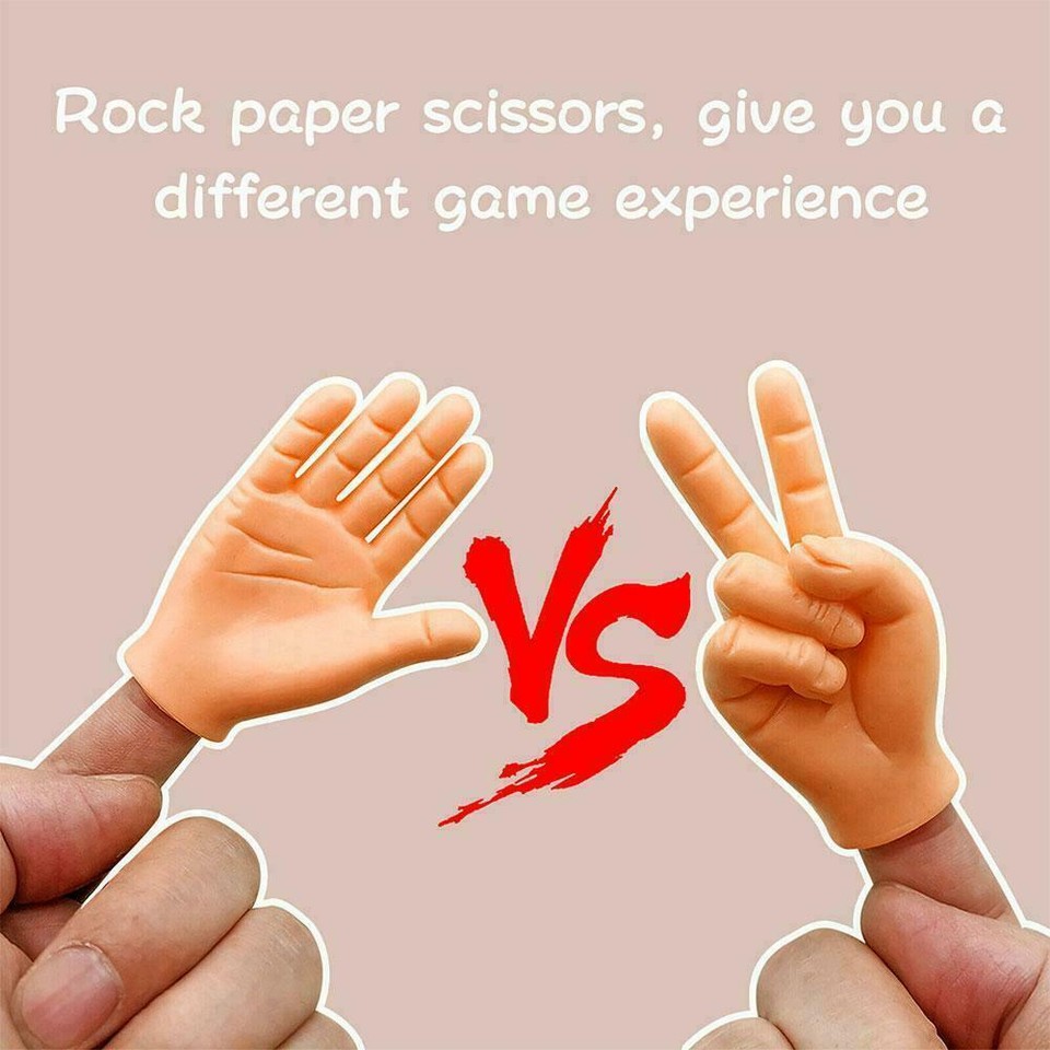 12pcs Mini Hand Joke Pet Finger Trick Realistic Rubber Rock Paper ...
