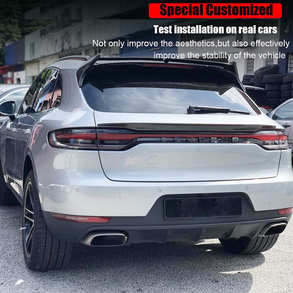 100% Real Carbon Fiber Rear Middle Trunk Spoiler Wing For Porsche Macan ...