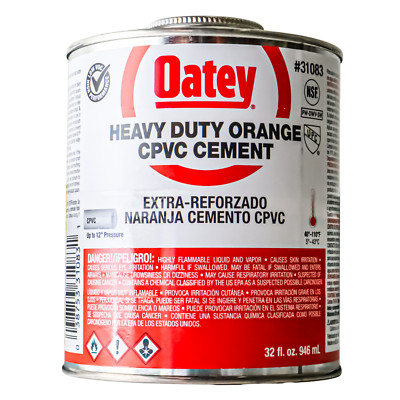 Oatey Heavy Duty Orange CPVC Cement #31083 – High-Temp Solvent Cement ...