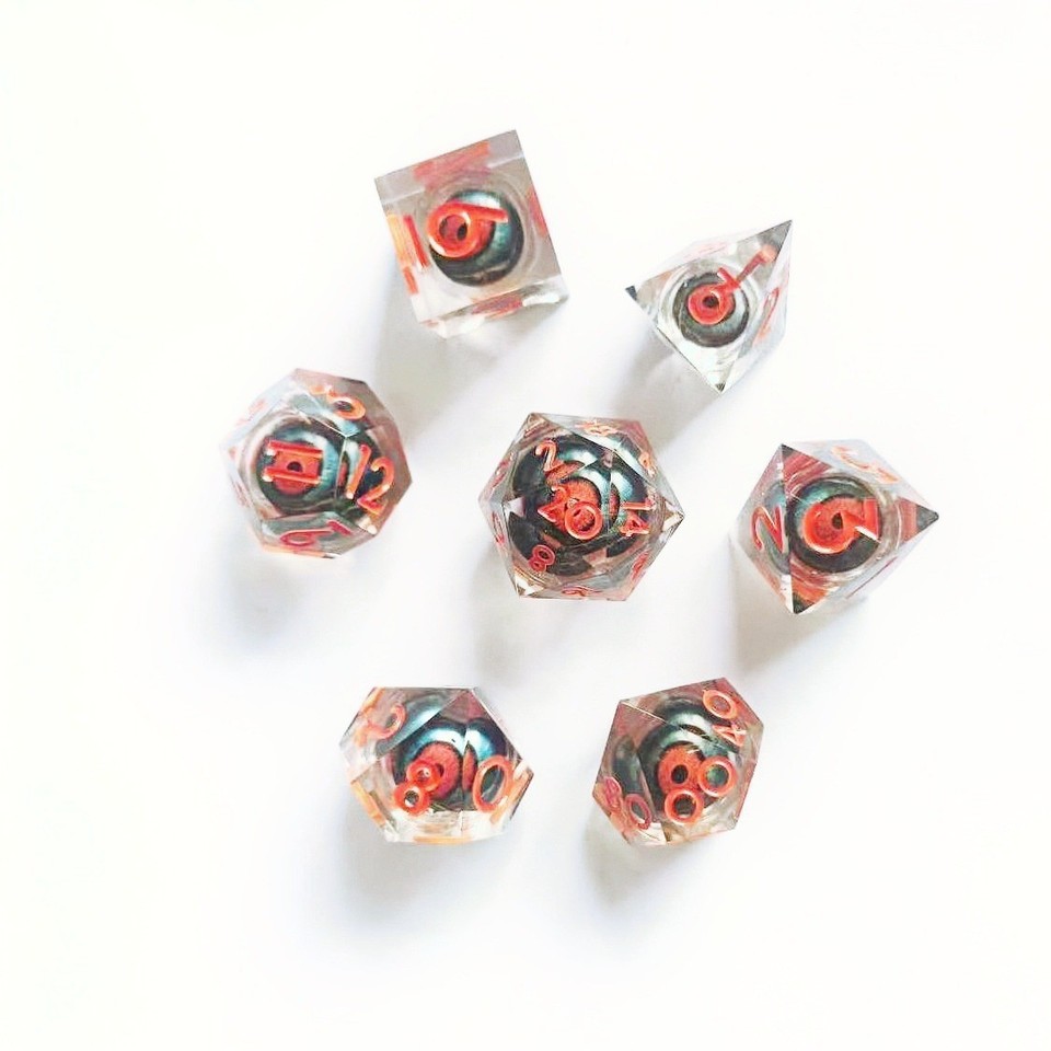 7PCS DND Dice Set Polyhedral Resin Dices For Dungeons&Dragons RGB Game ...