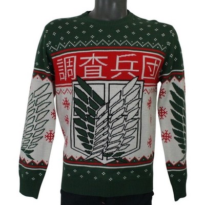 Attack on Titan Scout Regiment Christmas Acrylic Knit Sweater Small ...