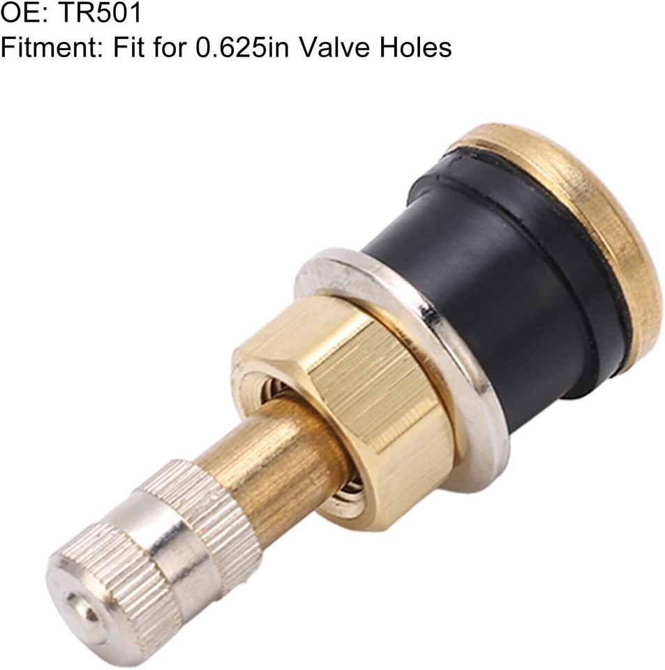 Pack of 100 TR501 1-1/2" Brass Clamp-in Tubeless Tire Truck Valve Stem ...