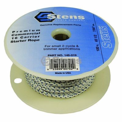 146-019 Stens 100' SOLID BRAID STARTER PULL ROPE #3 1/2 REEL FOR SMALL ...