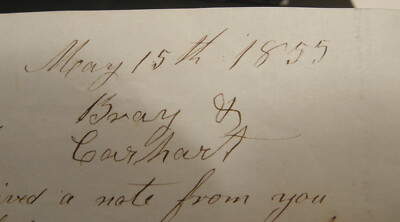 ANTIQUE 1855 LETTER ALEXANDER PATTERSON WOODBURY GEORGIA MERIWETHER ...