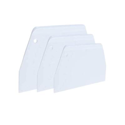 Luckycivia Dough and Bowl Scraper 3-Piece Trapezoidal Plastic Scraper ...