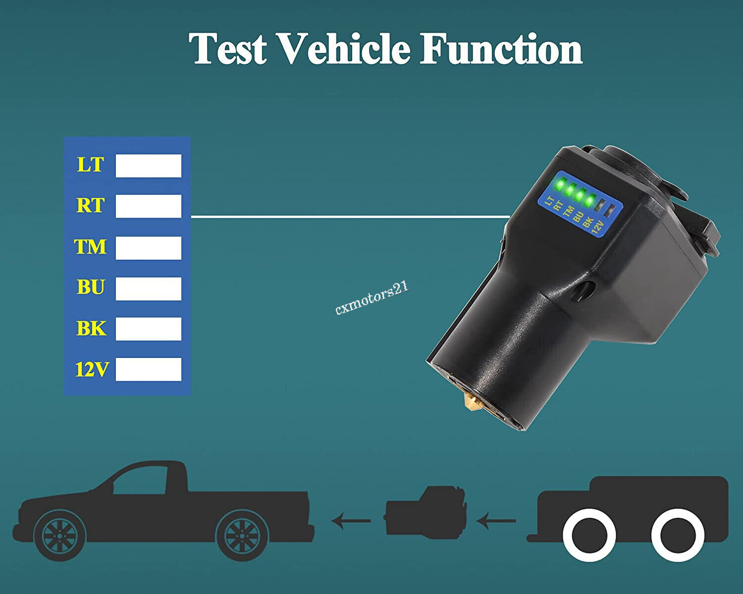 12V Trailer Power Socket 7 Way to 4 / 5 Pin Circuit Tester & Cigaretter ...