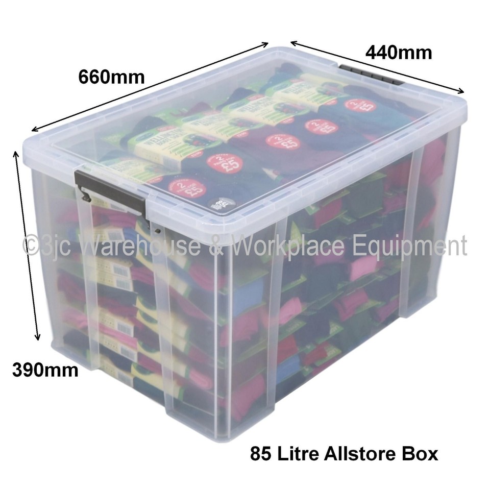NEW Allstore Commercial Quality Clear Plastic Storage Box Boxes & Lids ...