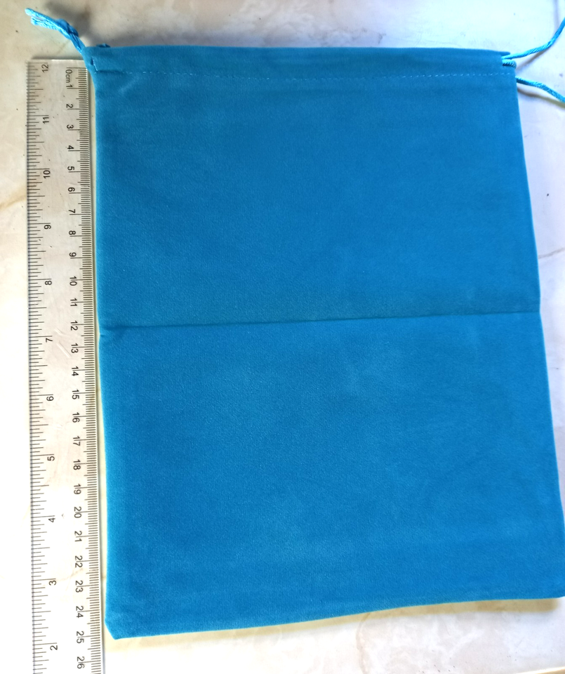 Fishing Reel Bag with Pull Cord Blue flannel Outdoor Traveling Fishing ...