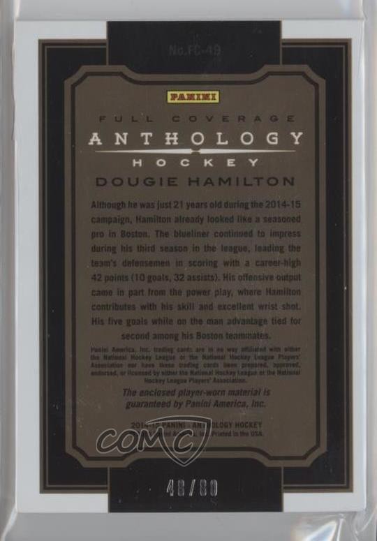 2015-16 Panini Anthology Full Coverage Relics /80 Dougie Hamilton #FC ...