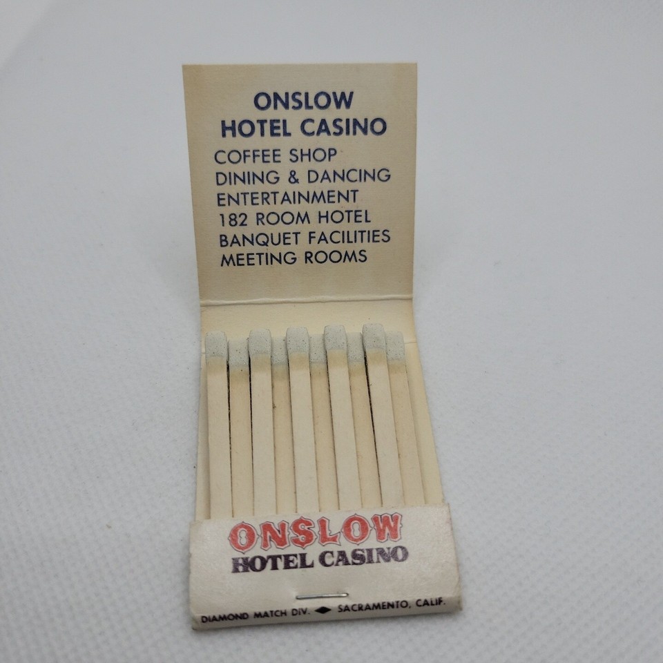 Onslow Hotel Casino Matchbook Reno NV Match Box Vintage Matches | eBay